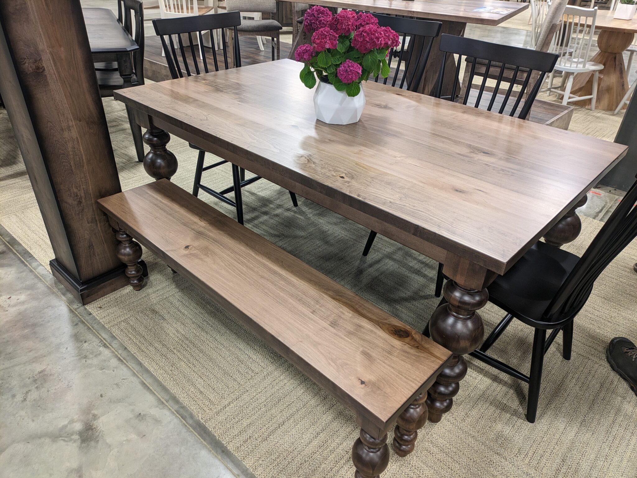 Isabelle Turned Leg Table: Contemporary Craftsman Furniture
