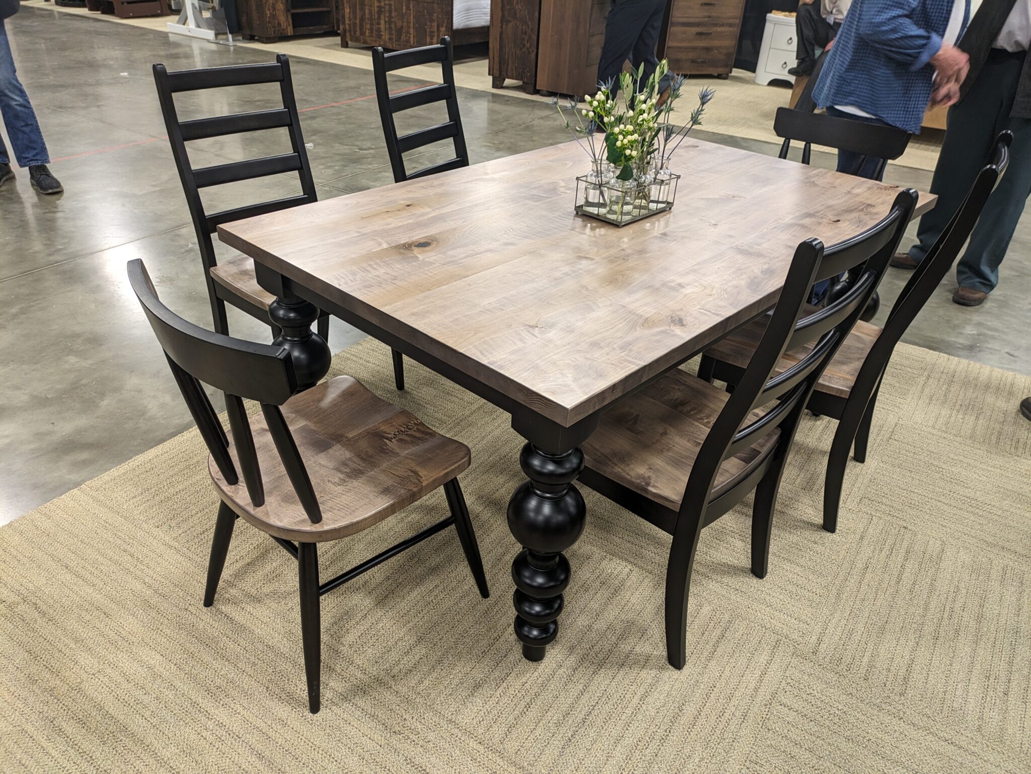 Isabelle Turned Leg Table: Contemporary Craftsman Furniture