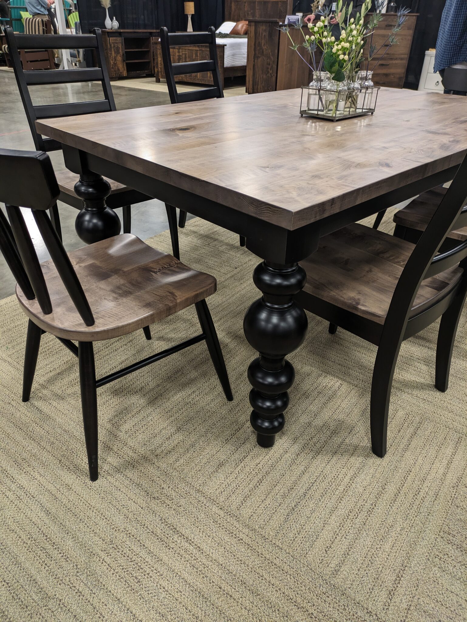 Isabelle Turned Leg Table: Contemporary Craftsman Furniture