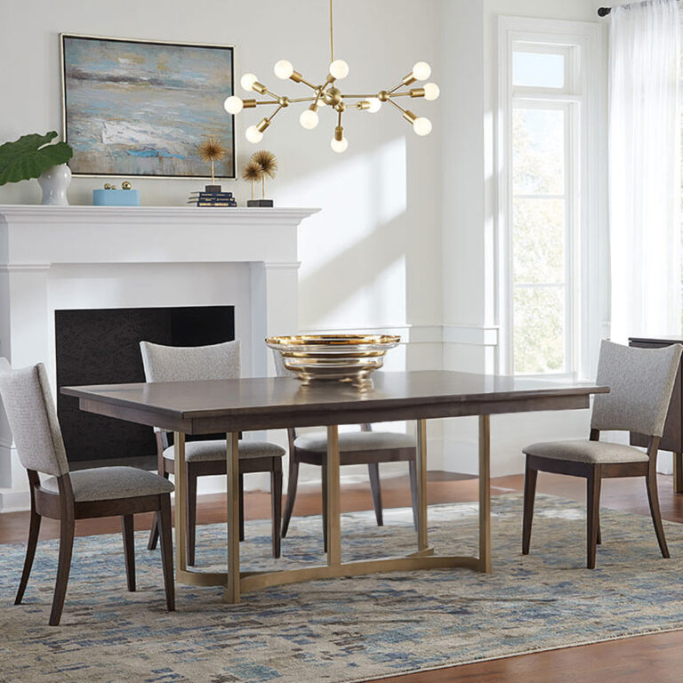 Ria Table - transitional solid wood and metal table - CCF